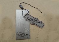 China Eco Friendly Custom Clothing Labels Paper Company Tags For Clothing With Ball Chain for sale