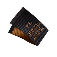 China Custom Clothing Labels Sew On Center Fold Woven Labels Loop Fold Woven Labels for sale