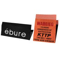 China Custom Clothing Labels Sew On Center Fold Woven Labels Loop Fold Woven Labels for sale