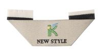 China Custom Woven Damask Clothing Labels Mitre Folded Woven Labels Hanger Loop for sale