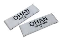 China Custom Satin Woven Label Satin Damask Satin Fabric Labels Woven Edge Satin Labels for sale
