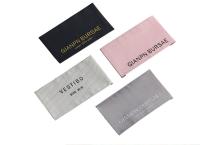 China Bespoke End Fold Woven Label T Shirt Labels Taffeta Woven Fabric Clothing Brand Tag for sale