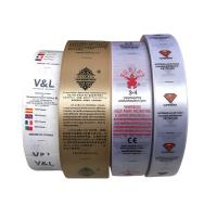 China Printed Garment Recycled Polyester Care Label Symbols Meaning Washing Instruction Labels for sale
