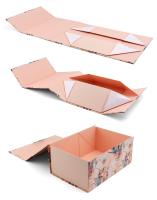 China Custom Black Cardboard Foldable Boxes With Lids Magnetic Folding Box Packaging Supplier for sale