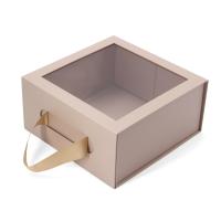 China Custom Logo Folding Gift Box With Ribbon Wholesale Kraft Box Packaging Ribbon Window Boxes for sale