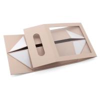 China Custom Logo Folding Gift Box With Ribbon Wholesale Kraft Box Packaging Ribbon Window Boxes for sale