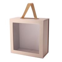 China Custom Logo Folding Gift Box With Ribbon Wholesale Kraft Box Packaging Ribbon Window Boxes for sale