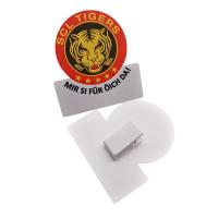 China Professional Custom PVC Name Badges Online Plastic Name Tags Magnetic With Artwork for sale