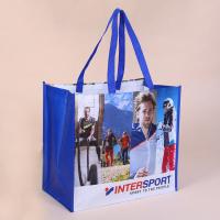 China Printed PP Laminated Woven Bags With Logo Reusable BOPP Woven Shopping Bags With Handles for sale