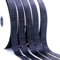 China Custom Luxury Foam Logo Printed Grosgrain Ribbon 3D Raised Logo Branded Ribbon for sale