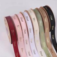 China Custom Luxury Foam Logo Printed Grosgrain Ribbon 3D Raised Logo Branded Ribbon for sale
