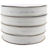 China Custom Grosgrain Ribbon With Silver Foil Logo Personalised Branded Packaging Ribbon for sale