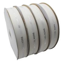 China Custom Grosgrain Ribbon With Silver Foil Logo Personalised Branded Packaging Ribbon for sale