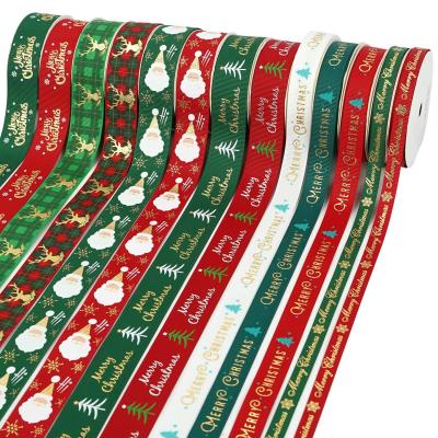 China Custom Christmas Grosgrain Ribbon With Printed Designs Wholesale Decorative Ribbon for sale