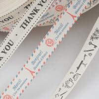 China Custom Printed Cotton Ribbon Eco-Friendly Logo Ribbon for Gift Wrapping Packaging for sale