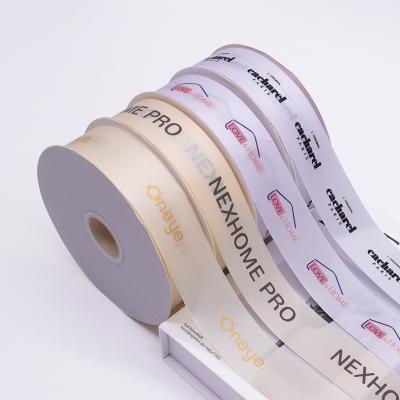 China Custom Luxury Wide Satin Ribbon With Logo Printing For Gift Wrapping Packaging & Events for sale