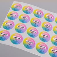 China Custom Round Label Stickers – White PET plastic Circle Logo Sticker Printing & Kids Name Labels for sale