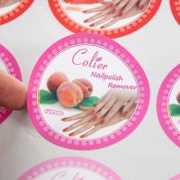 China Custom Round Label Stickers – White PET plastic Circle Logo Sticker Printing & Kids Name Labels for sale