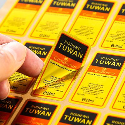 China Custom Printed Gold Foil Stickers Embossed Metallic Labels & Custom Metallic Stickers for sale