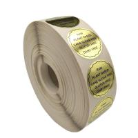 China Custom Printed Gold Foil Stickers Embossed Metallic Labels & Custom Metallic Stickers for sale