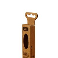 China Eco-Friendly Kraft Paper Packaging Box with Window & Hanging Tab – Custom Printed Retail Display Boxes for Bamboo Toothbrush, Beauty Tools & Small Accessories for sale