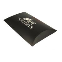 China Custom Black Paper Pillow Color Box Printing With Silver Foil Stamping Logo for sale