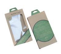 China Brown Kraft Paper Window Boxes Packaging With Hanger Hole For Phone Case for sale
