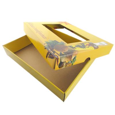 China Custom Printed E-Flute Corrugated Paper Window Boxes Packaging With Lid for sale
