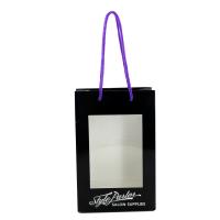 China Printed Black Paper Shopping Bags Gift Window Packaging Bags With Handles Wholesale for sale