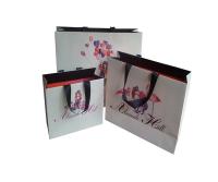 China Custom Printed Green Paper Euro Tote Bags With Silver Foil Stamping Logo For Apparel for sale