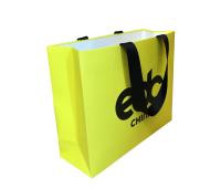 China Custom Printed Green Paper Euro Tote Bags With Silver Foil Stamping Logo For Apparel for sale