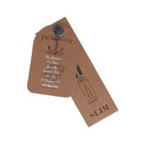 China Custom Printed Brown Kraft Paper Hang Tags  For Clothing With Embossed Logo for sale