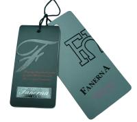 China Custom Printed Paper Garment Hang Tags Matt Lamination Spot UV Name Tags For Clothing for sale