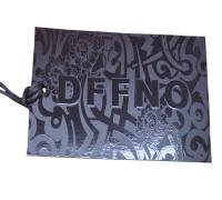 China Custom Printed Paper Garment Hang Tags Matt Lamination Spot UV Name Tags For Clothing for sale