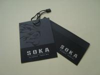 China Custom Printed Paper Garment Hang Tags Matt Lamination Spot UV Name Tags For Clothing for sale