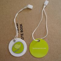 China Custom Printed Round Cardstock Paper Tags Matt Lamination Emboss Gold Foil Logo for sale