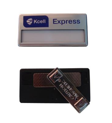 China Custom Silver Magnetic Name Tag for sale