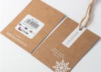 China Custom Brown Kraft Paper Cardstock Hanging Price Tag Printing With Hemp String for sale