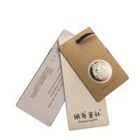 China Custom Recycled Paper Cardstock Hang Tags Paper Label Tags With Grosgrain String for sale