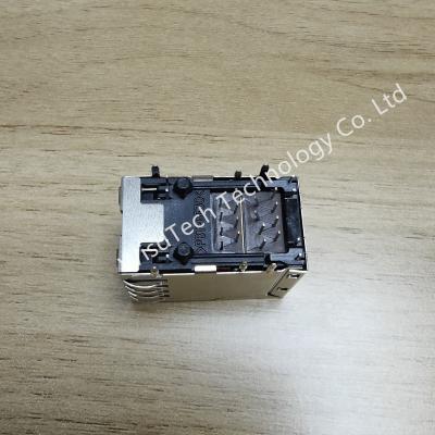 China 6368011-4 Modular Ethernet Connectors STK MJ 2X1 SHLD G/O BI LEDS for sale