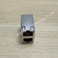 China 6368011-4 Modular Ethernet Connectors STK MJ 2X1 SHLD G/O BI LEDS for sale