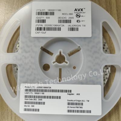 China 22205C106KAT2A 10 µF ±10% 50V Ceramic Capacitor X7R 2220 (5750 Metric) for sale