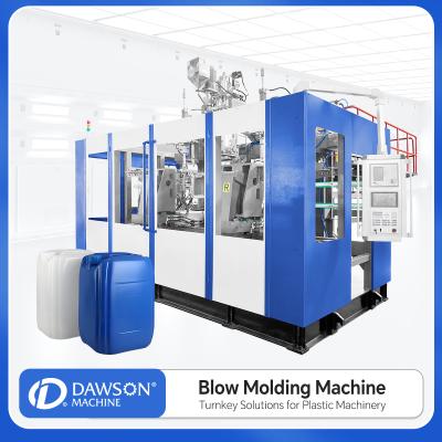 China 4 Screw Heating Zone Plastic Blow Molding Machine 30L HDPE Jerrycan Bottle Production Line 270 KN Clamping Force for sale