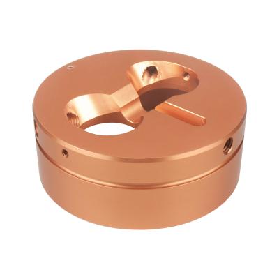 China Precision CNC Machined Optical Housing in AL6061 Aluminum with Gold Anodizing Finish and ±0.01mm Tolerance for sale