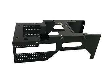 China Precision Sheet Metal Fabricated Mounting Bracket in SECC (Galvanized Steel) with Black Powder Painting Finish for Digital Printing for sale