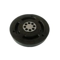 China Precision CNC Machined Circular Port Flange Disc Black Anodized Finish for sale