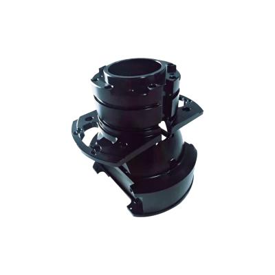 China Black Anodized Finish Precision CNC Housing With Base Flange CNC Turning Milling Parts for sale