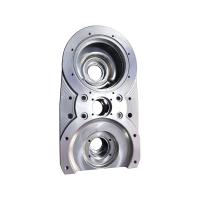 China Bright Machined Aluminum Finish Precision CNC Machined Dual Bore Gearbox Plate for sale