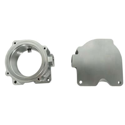 China Bright Machined Aluminum Finish Precision CNC Machined Motor Housing Cover Set for sale