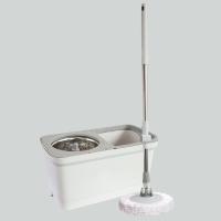 China Round Floor Cleaning Spin Mop Bucket Set 6L 46*25*24 CM With Mop Refill Replacement Parts for sale